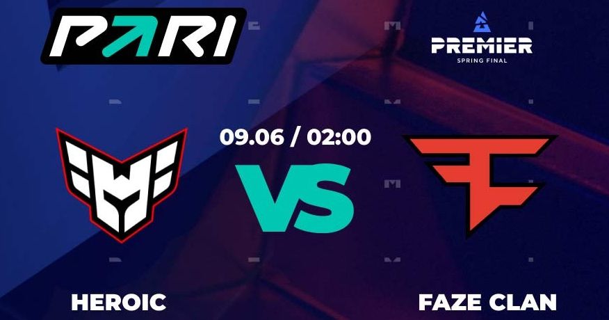 Клиент PARI поставил полмиллиона рублей на победу FaZe над Heroic на BLAST Premier: Spring Final ...